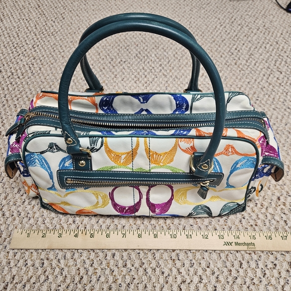 Coach | Bags | Vtg Coach Limited Edition Scribble Stitch Emerald Green ...
